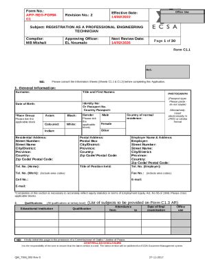APP REG C1 Registration As A Professional Doc Template PdfFiller