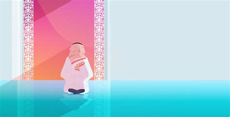 종교 무슬림 남자 무릎을 꿇고 기도 라마단 카림 거룩한 달 종교 개념 후방보기 Film Festival에 대한 스톡 벡터 아트 및 기타 이미지 Film Festival