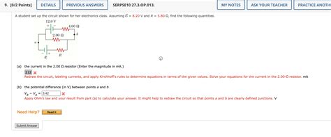 Solved A Babe Set Up The Circuit Shown For Her Chegg Com