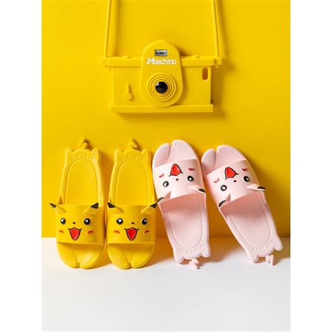 Ready Stock Pikachu Outdoor Pool Slippers Summer Slides Shopee Malaysia