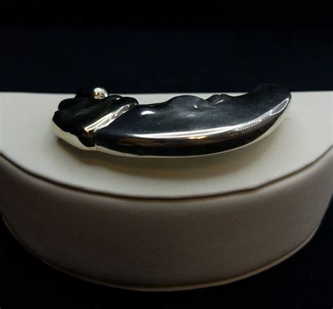 Large Vintage Designer Crescent Smiling Moon Face Ste… Gem