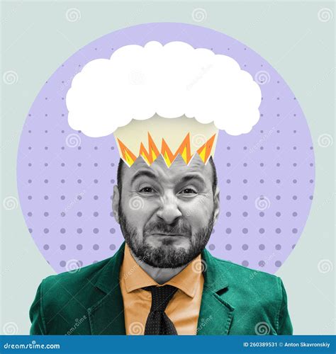 Emotional Explosion Overwork Concept Stock Image Image Of Collage