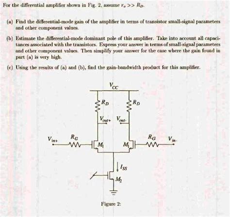 SOLVED For The Differential Amplifier Shown In Fig 2 Assume R Rp A Find The Differential