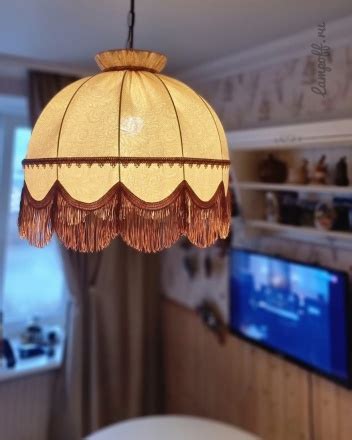 Абажур цвета шампанского с бахромой. ER556-46SH3 Лампофф. Алина шампань ...