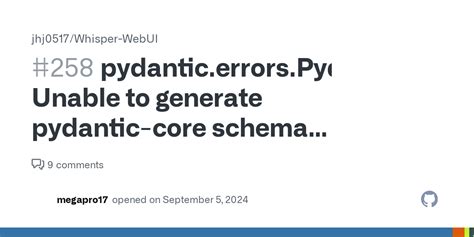 Pydanticerrorspydanticschemagenerationerror Unable To Generate