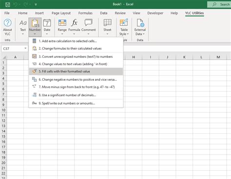Fill Cells With Their Formatted Value Utility For Excel