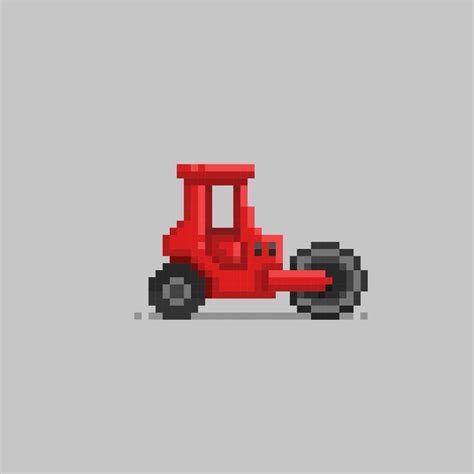 Tandem Rouleau Lourd Véhicule Dans Pixel Art Style 23002788 Art