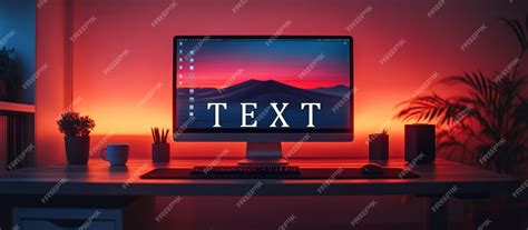 A Modern Workspace With A Computer Monitor Keyboard Mouse And Desk Lamp Premium Ai Generated Psd