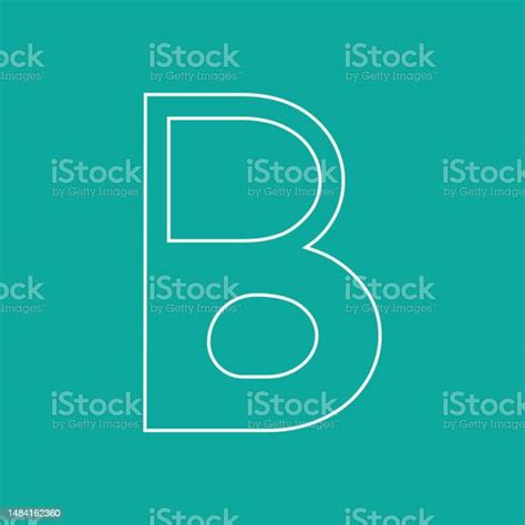 파란색 배경에 흰색 윤곽선입니다 편지 B 개념 텍스트 디자인 로고 템플릿 디자인입니다 간단한 문자 표시 벡터 그림 0명에 대한