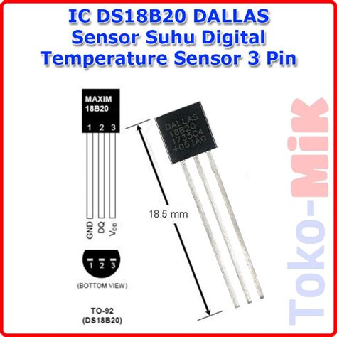 Jual Ic Dallas Ds B Sensor Suhu Temperatur Digital Temperature