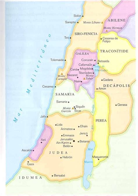 Mapa De Israel En Tiempos De Jesus