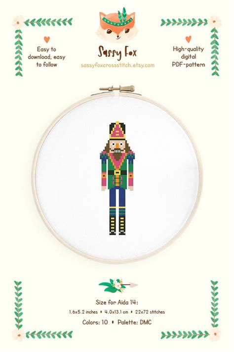 Nutcracker Cross Stitch Pattern Christmas Toy Chart Instant Etsy