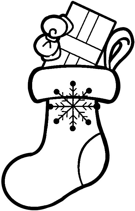 クリスマスプレゼントのための靴下のイラスト白黒 保育園幼稚園のおたよりフリー素材いらすとびより