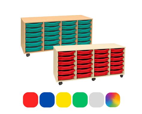 Monarch Quad Bay Classroom Storage Unit With 24 Single Trays