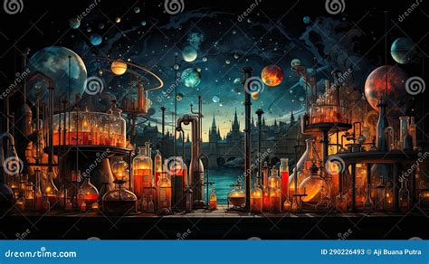 Lab Chemistry Or Science Research And Development Concept With Copy Space Ai Generated Stock