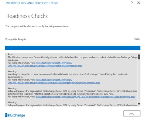 Exhchange Server Error Server Gui Mgmt Infra Collaboration