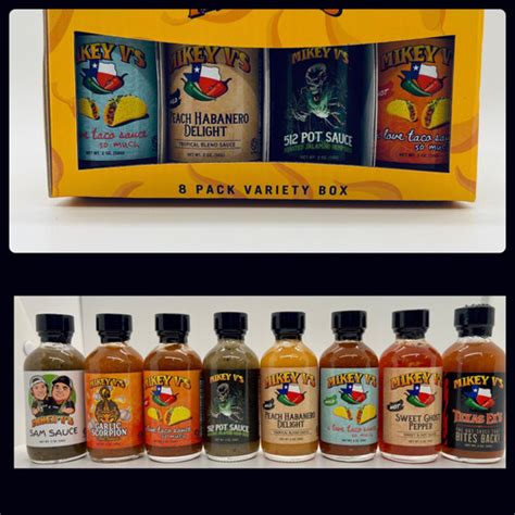 8 Pack Hot Sauce Samplert Pack Mikey Vs Foods
