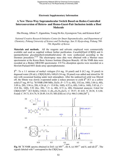 Pdf A New Three Way Supramolecular Switch Based On Redox Controlled