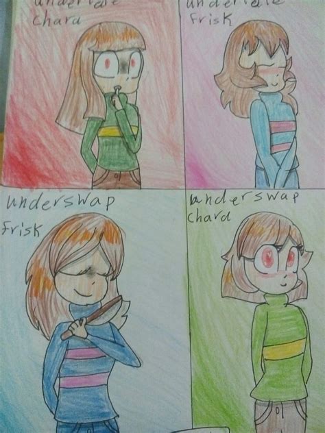 Underswap Chara And Frisk With Undertale Chara And Wiki Underswap Amino