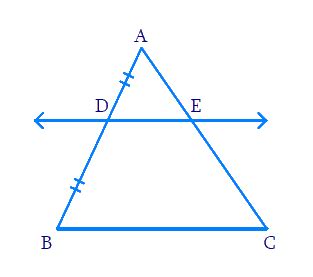 Using Theorem 6 1 Prove That A Line Drawn Through The Mid Point Of One Side Of A Triangle