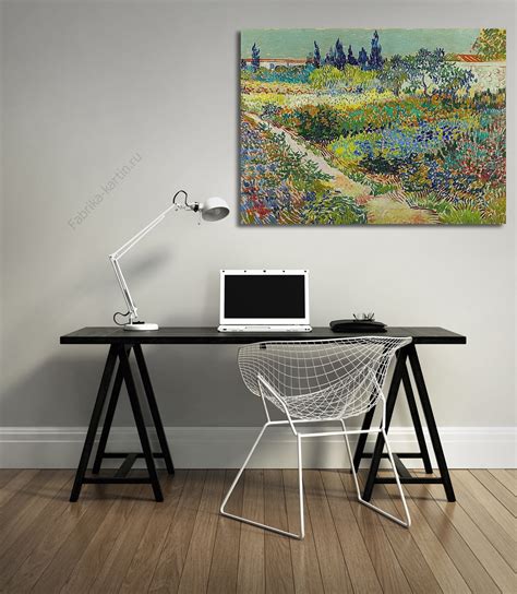 Репродукция картины Сад с цветами Картина маслом на холсте Сад с цветами