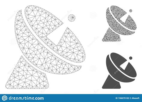 Radio Telescope Vector Mesh Network Model And Triangle Mosaic Icon Stock Vector Illustration