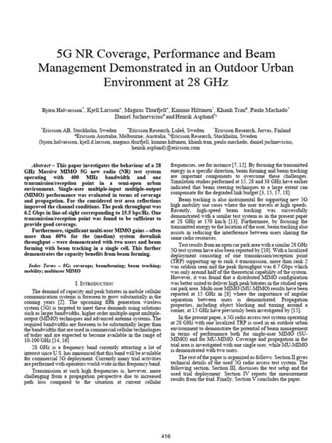 5g Nr Coverage Performance And Beam Pdf Mimo Telecommunications