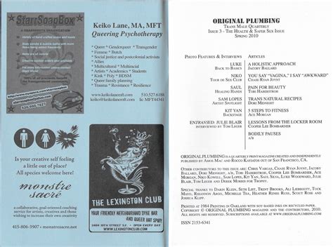 Original Plumbing No3 The Health And Safer Sex Issue Original