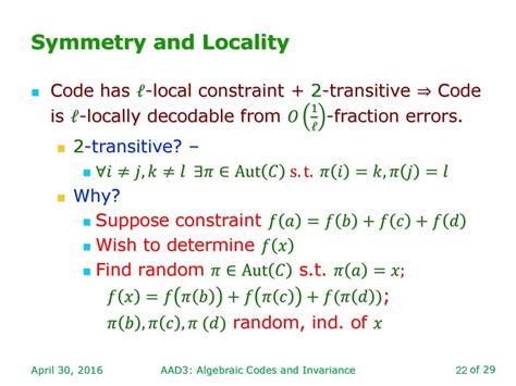 Algebraic Codes And Invariance Ppt Download