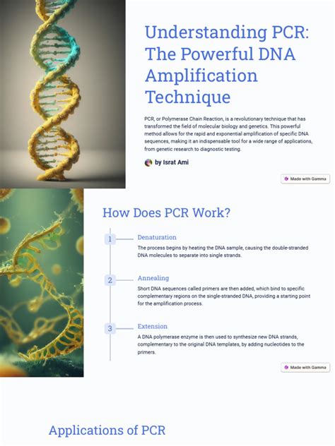 Understanding Pcr The Powerful Dna Amplification Technique Pdf Polymerase Chain Reaction