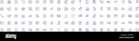 Digital Media Line Icons Signs Set Design Collection Of Digital Media