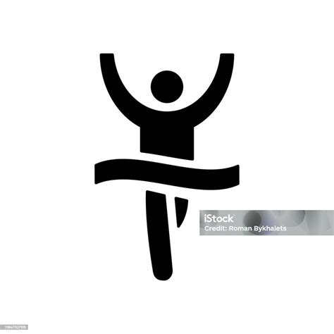 러너 횡단 마무리 리본 아이콘입니다 격리된 벡터 기호 기호입니다 러너 개념입니다 경쟁 아이콘입니다 달리기 육상 선수 달리기에 대한 스톡 벡터 아트 및 기타 이미지 Istock