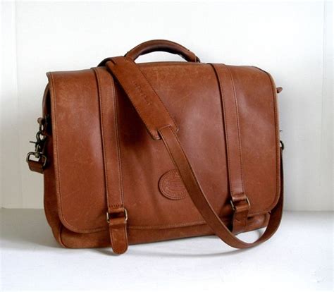 Vintage Eddie Bauer Signed Original Leather Briefcase