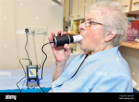Lung Function Testing Patient Undergoing A Type Of Test Known As