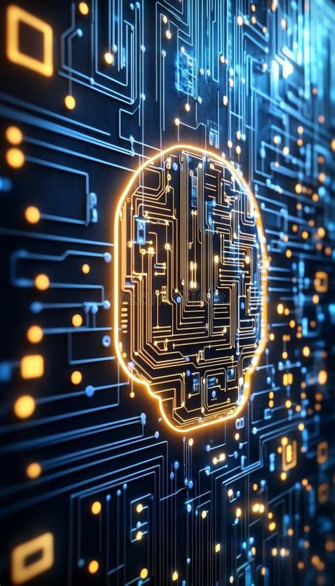 Digital Brain Circuitry Abstract Concept Of Artificial Intelligence