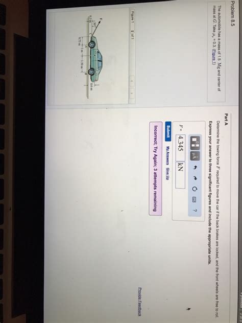Solved The Automobile Has A Mass Of 1 5 Mg And Center Of