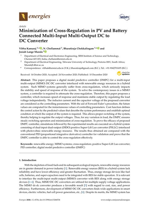 pdf minimization of cross regulation in pv and battery connected