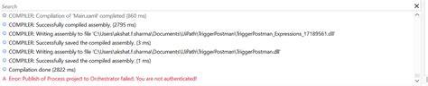 Unable To Publish Process In Orchestrator Orchestrator Uipath