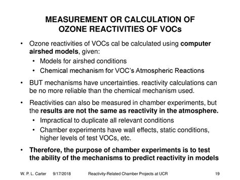 Summary Of Reactivity Related Chamber Projects At Ucr Ppt Download