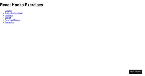 react hooks exercises codesandbox