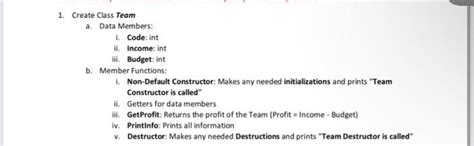 Solved B Member Functions I Non Default Constructor