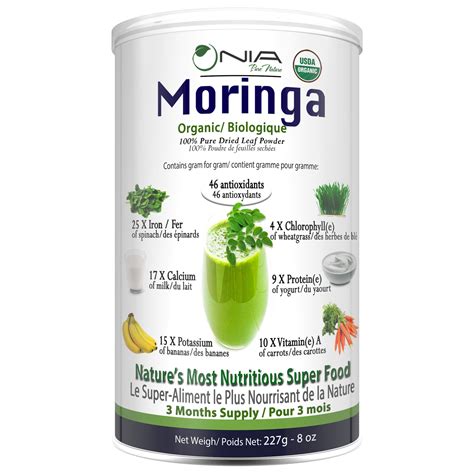 Organic Moringa Oleifera Leaf Powder 227g 8oz Nia Pure Nature
