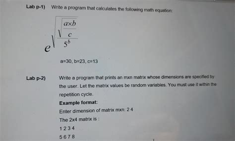Solved Lab P 1 Write A Program That Calculates The