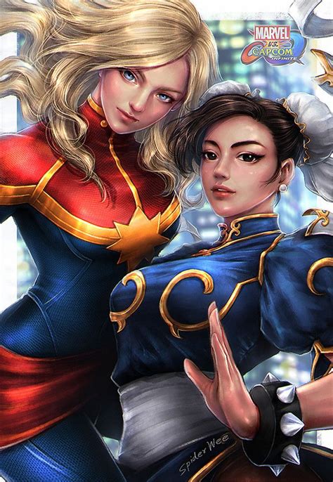Captain Marve Vs Chun Li Marvel Vs Capcom Infinite Spiderwee On