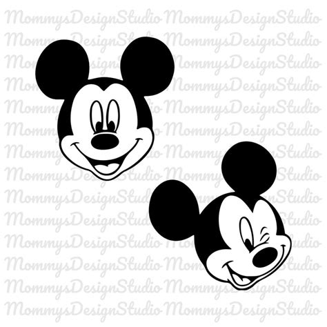 Mickey Mouse Face Svg Mickey Mouse Head Svg Silhouette Cutting