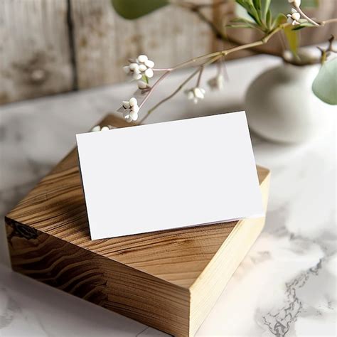 Premium Photo Blank Business Card Mock Up