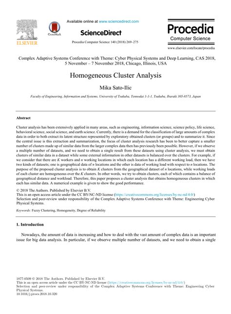 Pdf Homogeneous Cluster Analysis