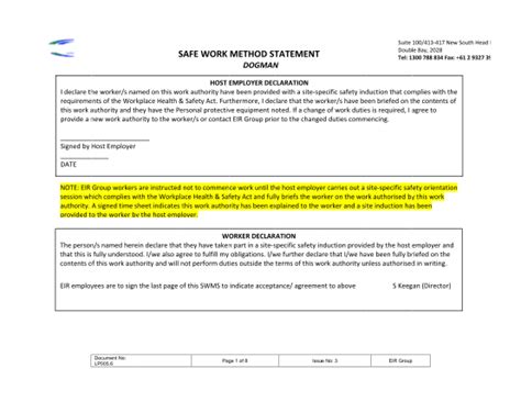 26 Safe Work Method Statement Free To Edit Download And Print Cocodoc