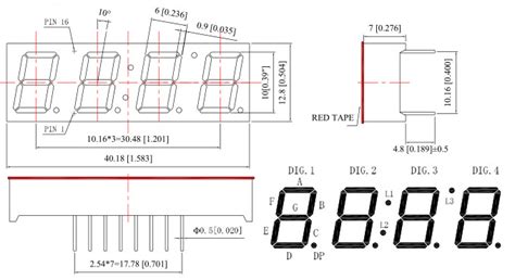 Super Bright Red 7 Segment Led Displays 039 Quadruple Digit Numeric