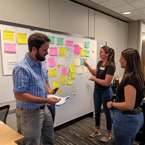 A Team Conducting A Value Stream Mapping Workshop To Identify Process